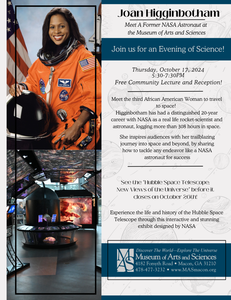 Lecture with Former NASA Astronaut Joan Higginbotham - Museum of Arts ...